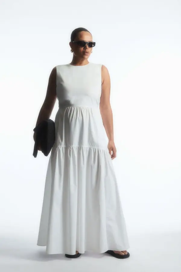 layered ruffle prom dress Crossed Top Ruffled Layers Long Prom Dress with Slit Gold / US 12 main image 0
