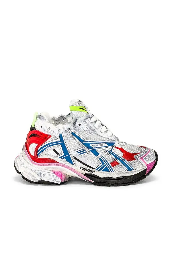 Balenciaga Runner Sneakers - White  Red  Blue  & Pink