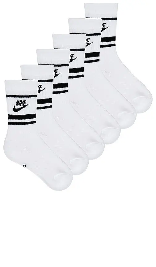 Nike 3 Pack Crew Socks - White  Black  & Black