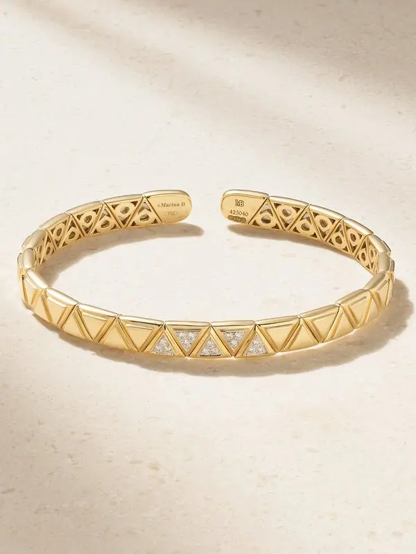 Marina B Triangolini 18-karat Diamond Bangle - Gold