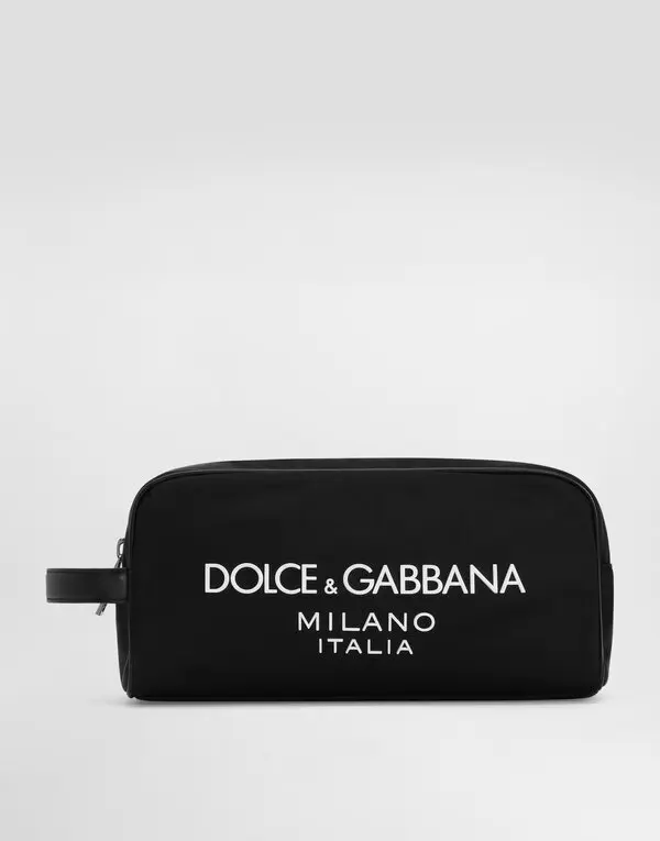 Dolce & Gabbana Nylon Toiletry Bag With Logo - Black