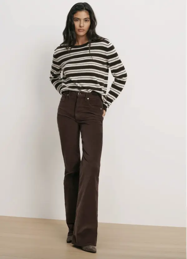 Veronica Beard Crosbie Corduroy Slim Wide-leg Pant - Espresso