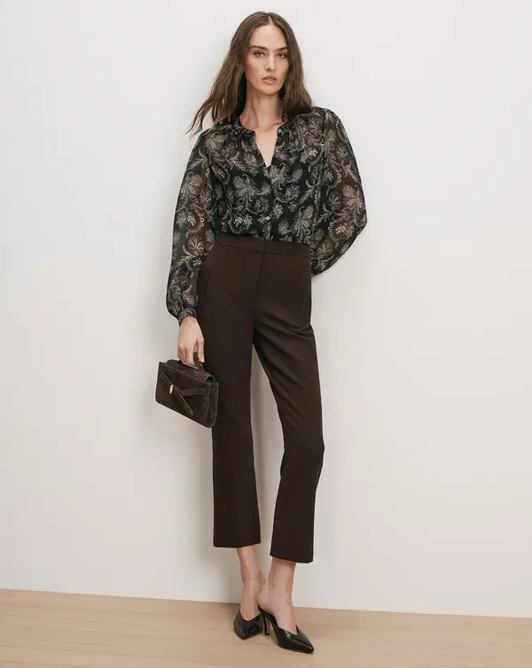 Veronica Beard Arte Kick-flare Pant - Espresso