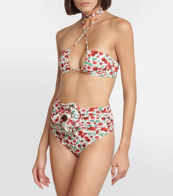 Magda Butrym Floral Halterneck Bikini Top
