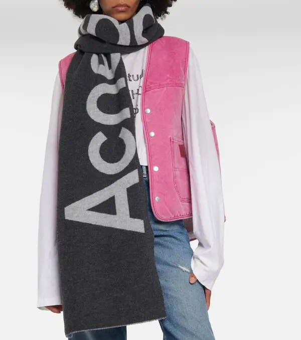 Buy Acne Studios Toronty Wool-blend Scarf - Grey At 20% Off