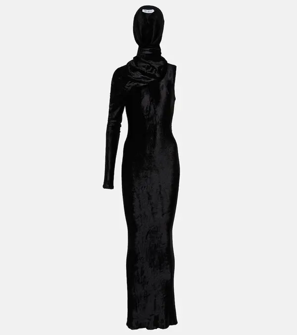 Alaïa Hooded Asymmetric Gown