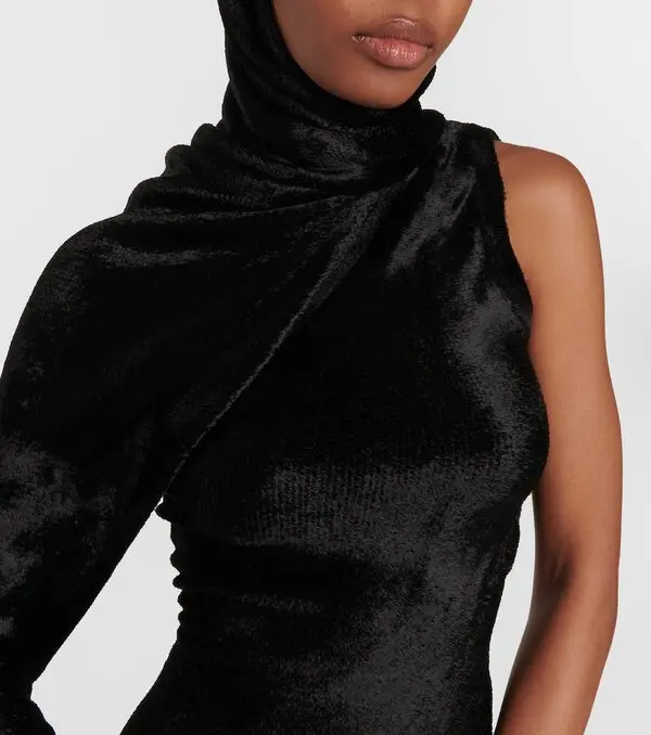 Alaïa Hooded Asymmetric Gown