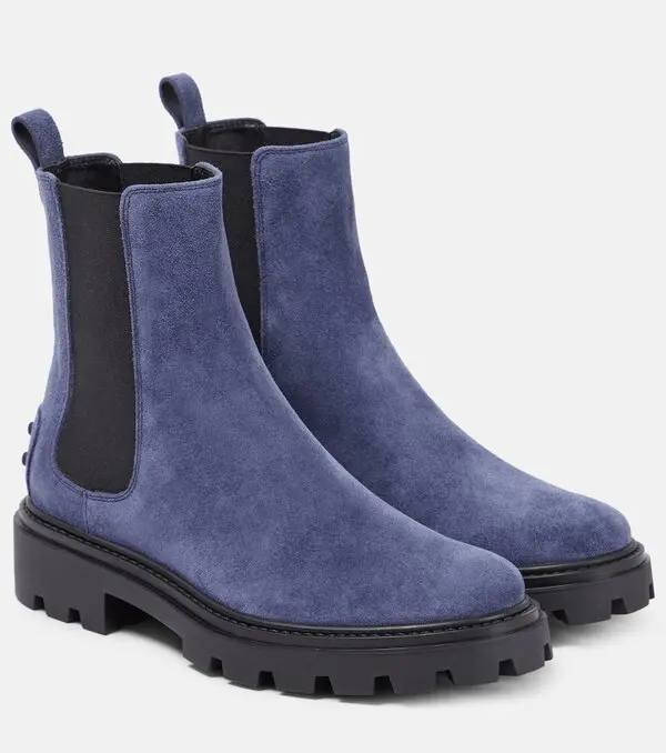 TOD'S Suede Chelsea Boots - Blue