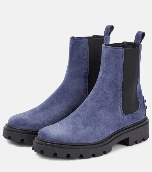 TOD'S Suede Chelsea Boots - Blue