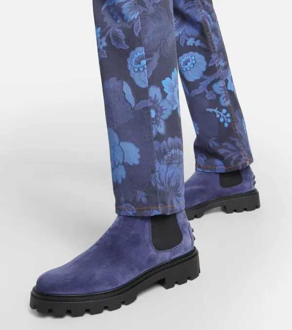 TOD'S Suede Chelsea Boots - Blue