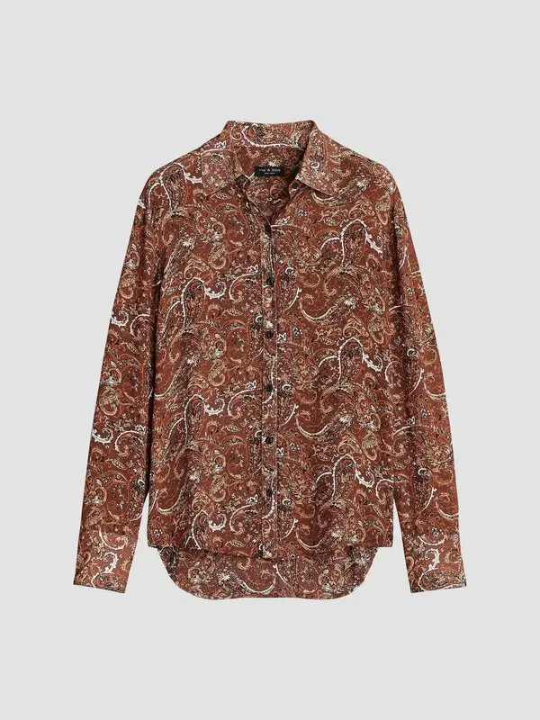 Rag & Bone Antonia Paisley Shirt - Brown Multi