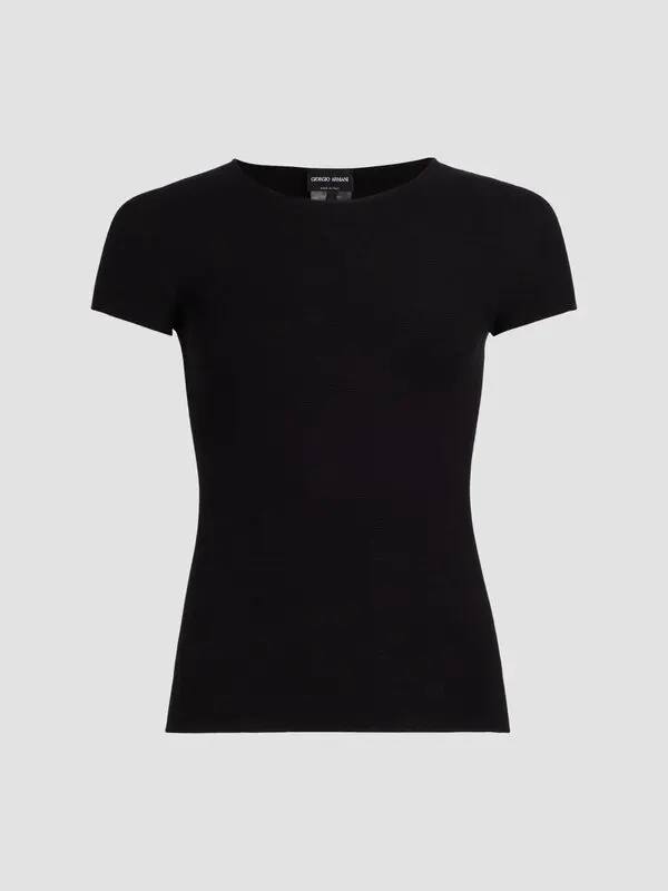 Giorgio Armani Knit Cap Sleeve Tee
