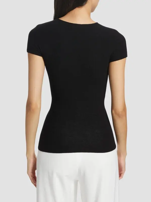 Giorgio Armani Knit Cap Sleeve Tee