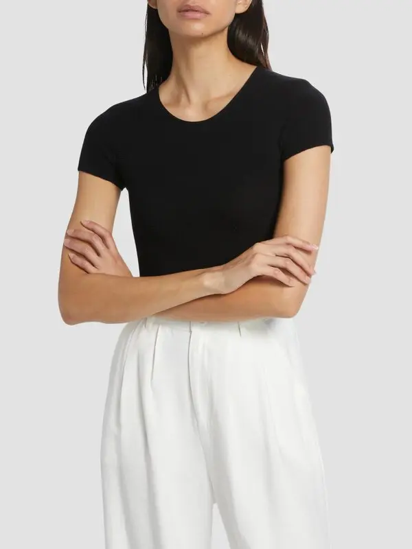 Giorgio Armani Knit Cap Sleeve Tee