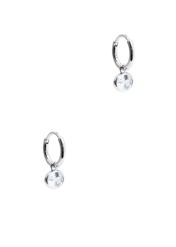 BY PARIAH Orbit 14kt White Gold Hoop Earrings