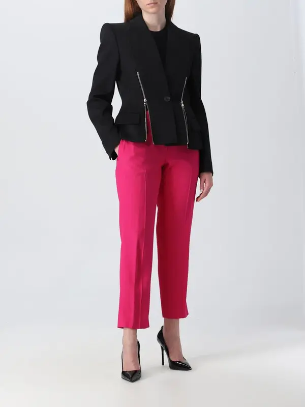 Alexander McQueen Tailored Viscose And Cotton Crepe Pants - Orchid