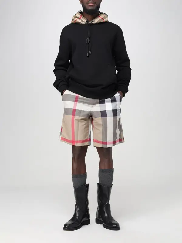 Burberry Cotton Sweatshirt With Check Motif