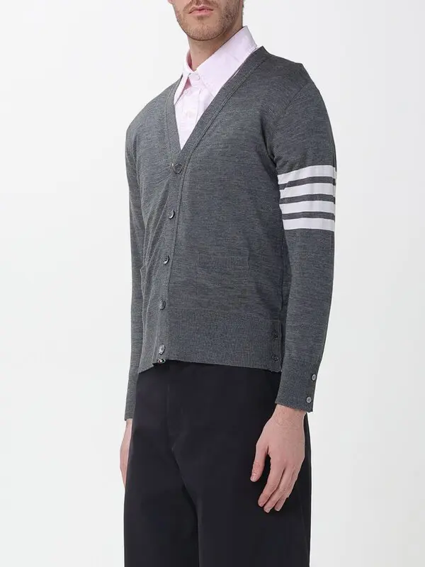 Thom Browne Four-bar Cardigan - Grey