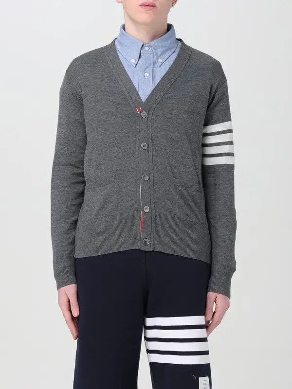 Thom Browne Four-bar Cardigan - Grey