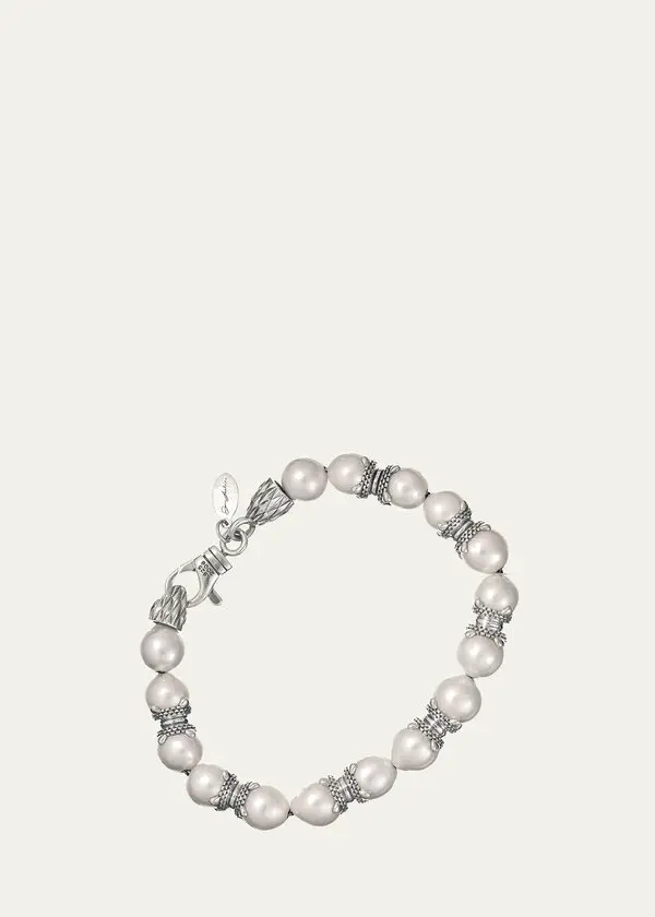 JAN LESLIE Sterling Silver And Pearl Beaded Bracelet