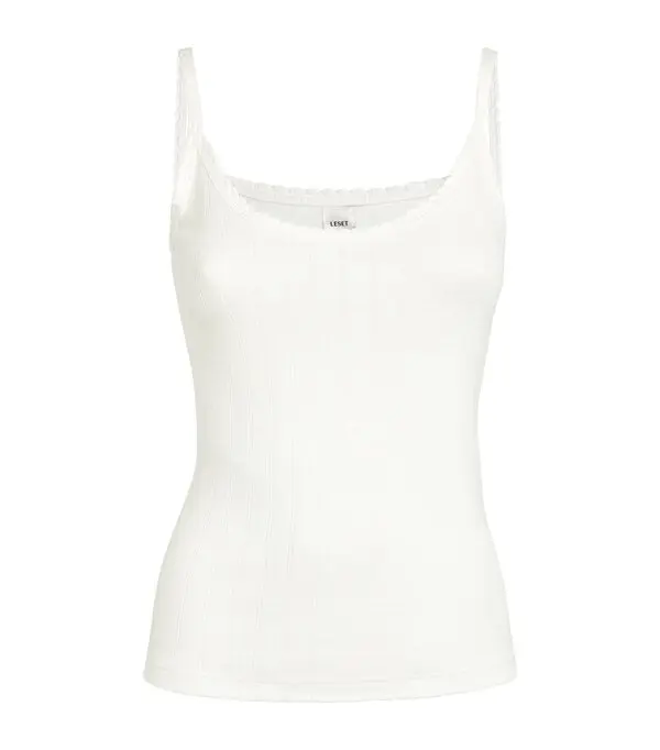 LESET Classic Pointelle Tank Top