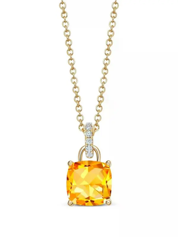 Kiki Mcdonough 18kt Yellow Diamond And Citrine Pendant Necklace - Gold