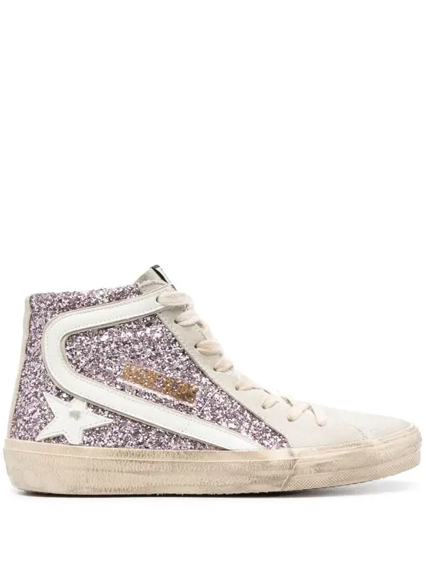 GOLDEN GOOSE Slide Glitter-detail Sneakers - Pink