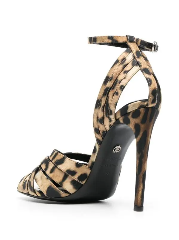 Roberto Cavalli Leopard-print Leather Sandals