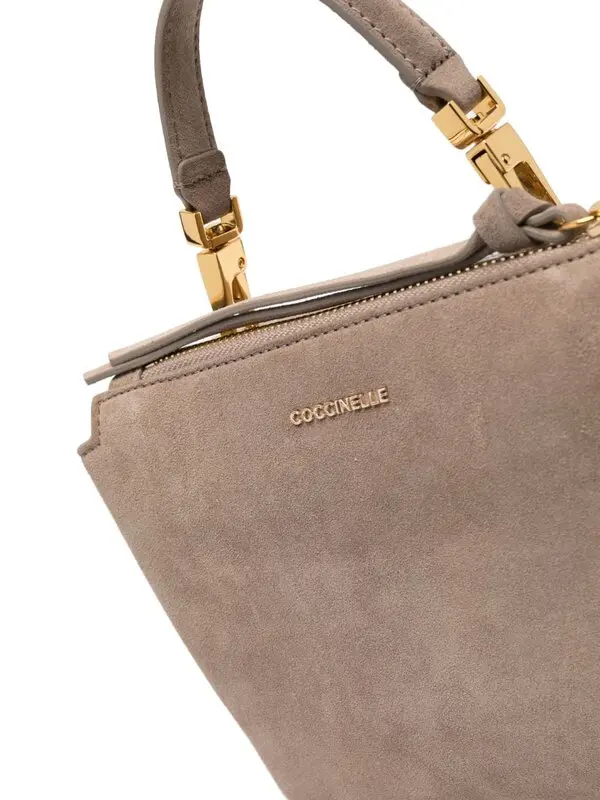 Coccinelle Arlettis Suede Tote Bag Brown Editorialist