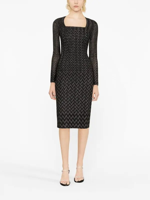 Missoni Metallic Zigzag Midi Dress