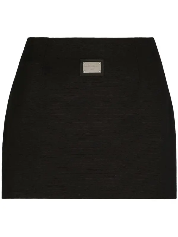 Dolce & Gabbana Logo-plaque High-waisted Mini Skirt