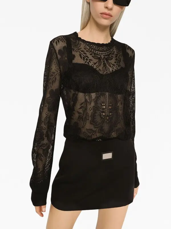 Dolce & Gabbana Logo-plaque High-waisted Mini Skirt