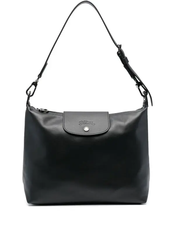 Longchamp Le Pliage Xtra Leather Hobo Bag Black Editorialist