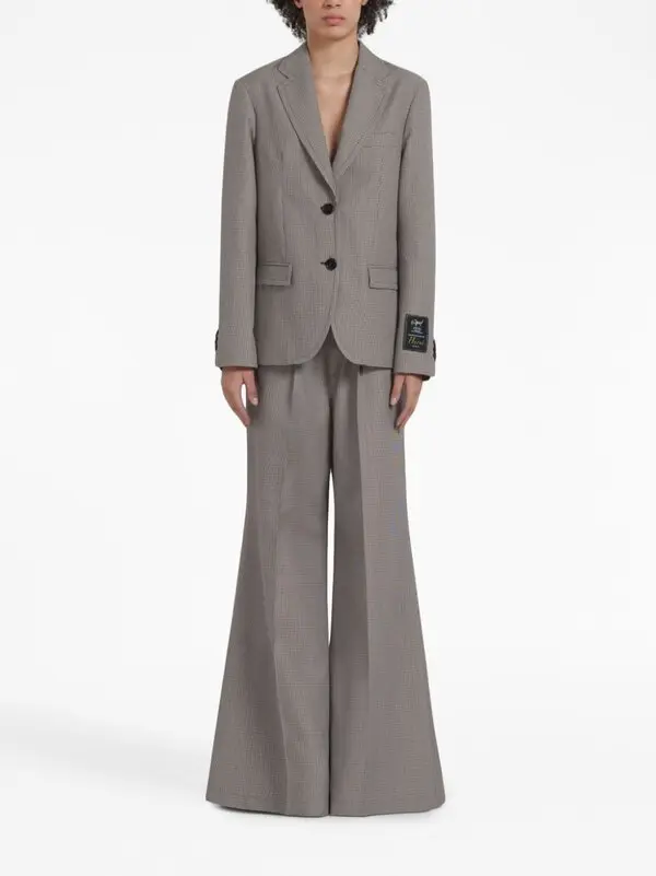 Marni Logo-waistband Checked Trousers