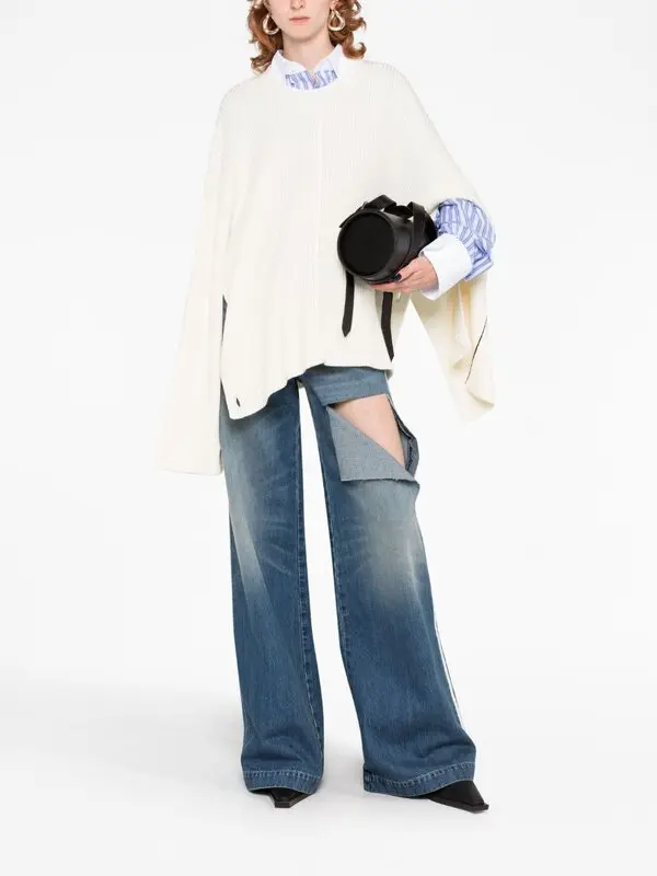 PETER DO Ripped Wide-leg Jeans - Blue