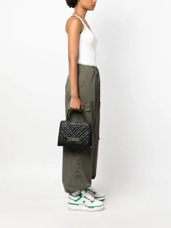 Moschino Quilted Logo Tote Bag