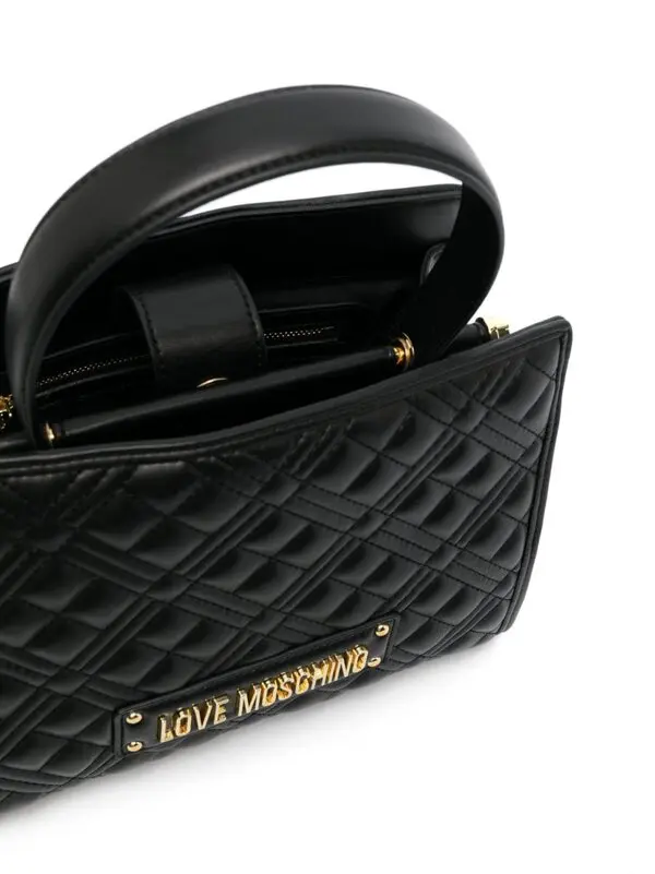 Moschino Quilted Logo Tote Bag