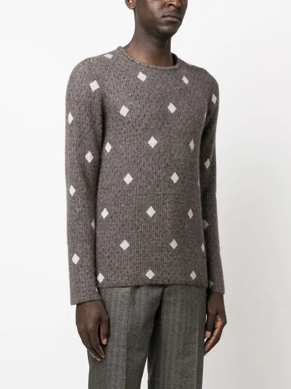 Giorgio Armani Diamond-jacquard Crew-neck Jumper