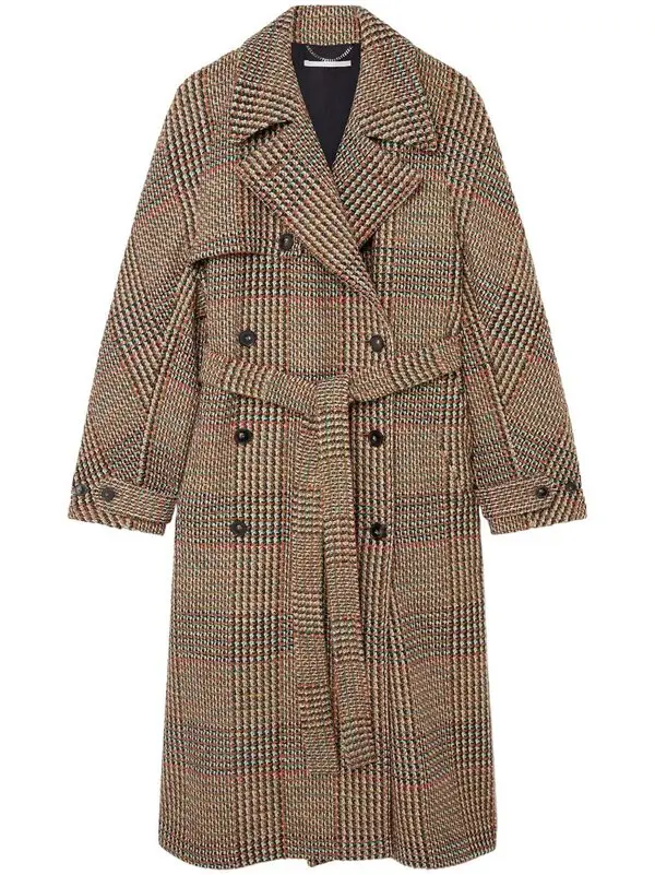 Stella McCartney Tweed Belted Double-breasted Coat