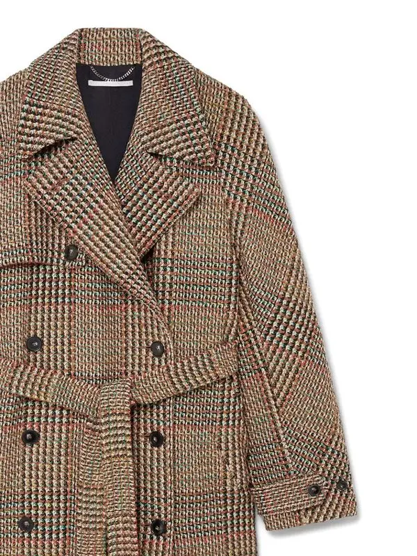 Stella McCartney Tweed Belted Double-breasted Coat