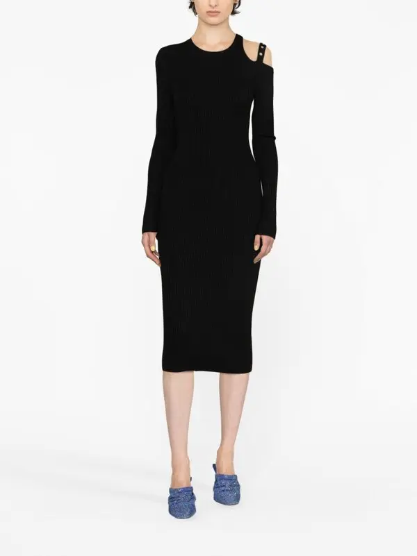 Blumarine Eyelet-embellished Cut-out Midi Dress