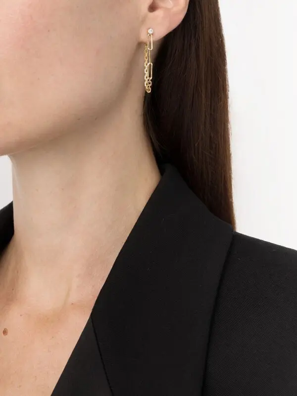 Yvonne Léon 18k Yellow Diamond Solitaire Chain Drop Earring