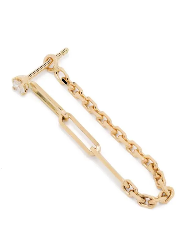 Yvonne Léon 18k Yellow Diamond Solitaire Chain Drop Earring