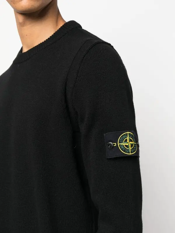 Stone Island Compass Patch Fine-knit Sweatshirt