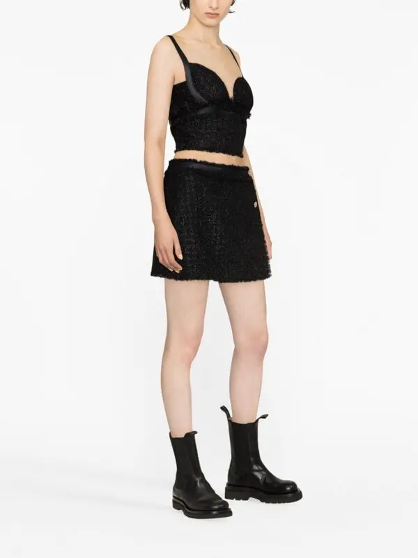 Versace Tweed Wrap Miniskirt - Black