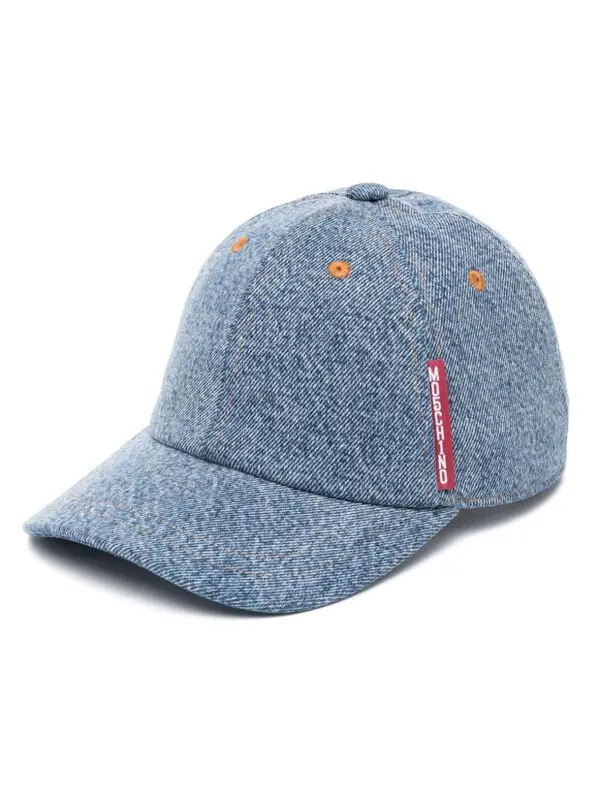 Moschino Logo-tag Denim Cap - Blue