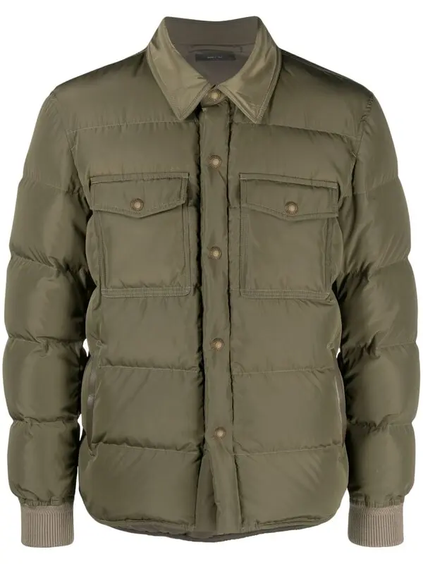TOM FORD Techno Ottoman Padded Jacket - Green