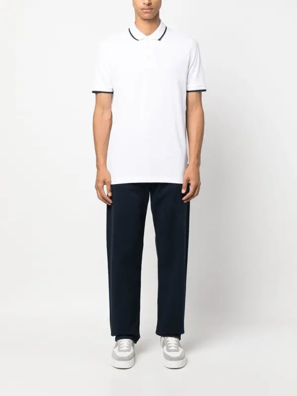 BOSS Logo-emed Cotton Polo Shirt - White