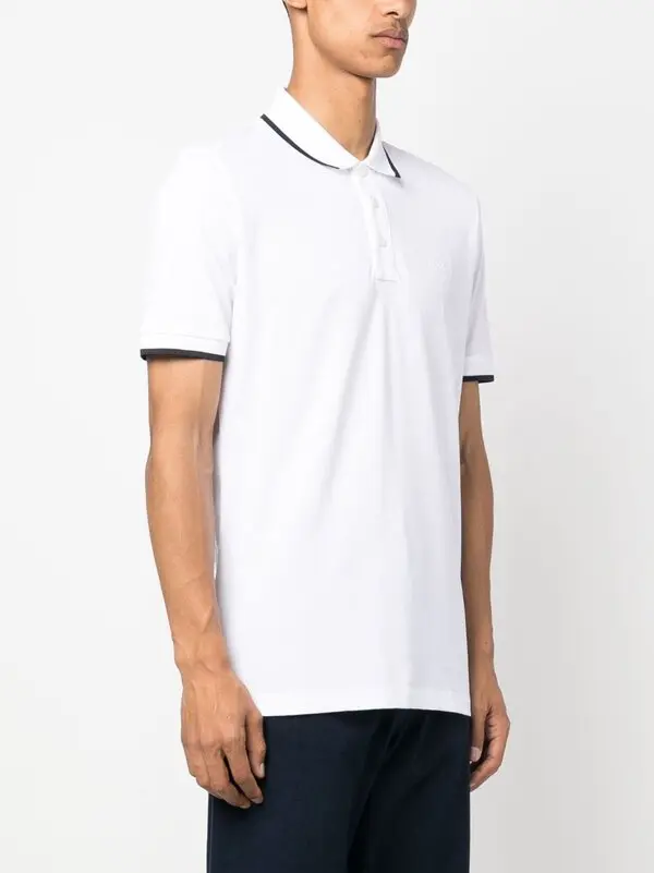 BOSS Logo-emed Cotton Polo Shirt - White