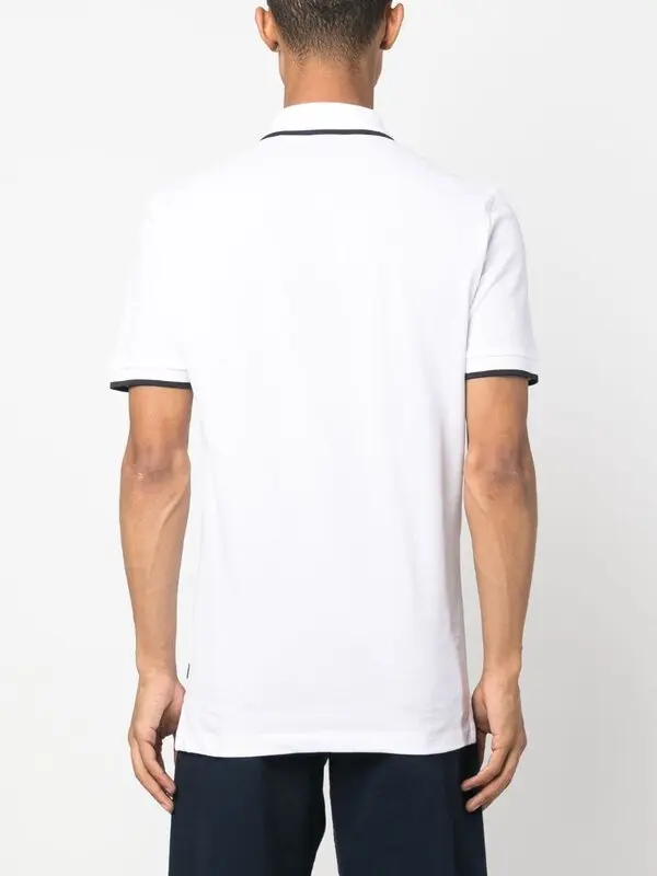 BOSS Logo-emed Cotton Polo Shirt - White